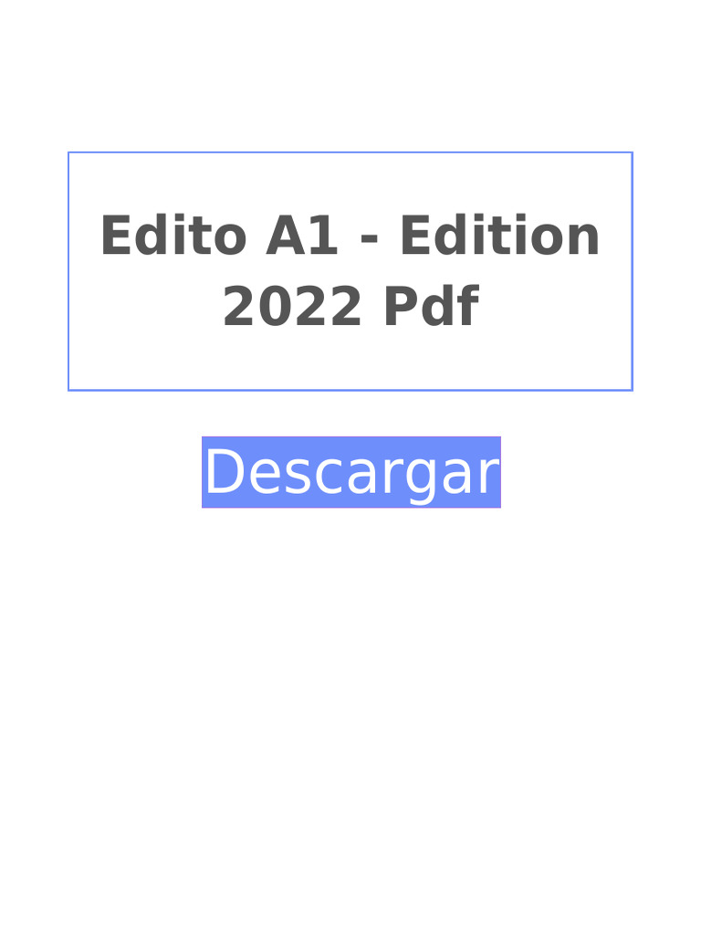 Ð Edito A1 - Edition 2022 PDF | PDF