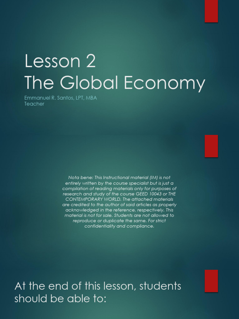 Lesson 2 The Global Economy | PDF