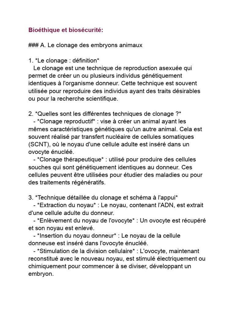 Bioéthique Et Biosécurité | PDF