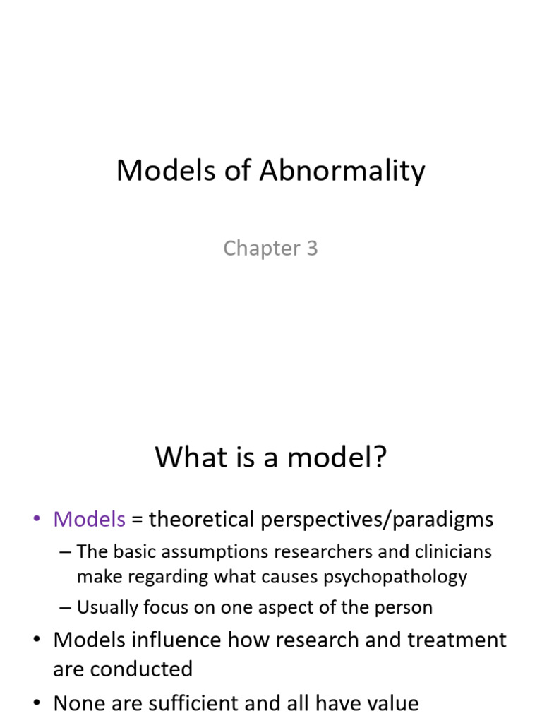 Chapter 3 - Models of Abnormality | PDF
