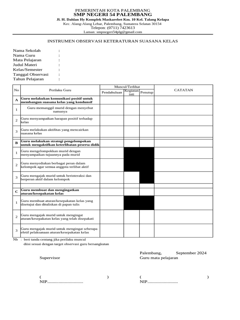 Instrumen Observasi PMM | PDF
