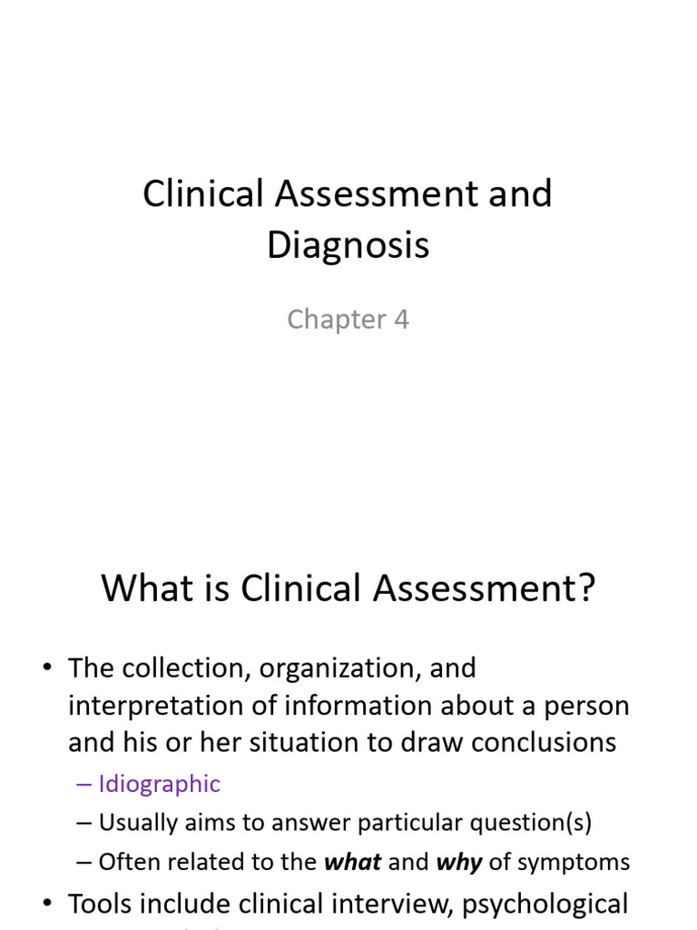 Chapter 4 - Clinical Assessment, Diagnosis, & Treatment | PDF