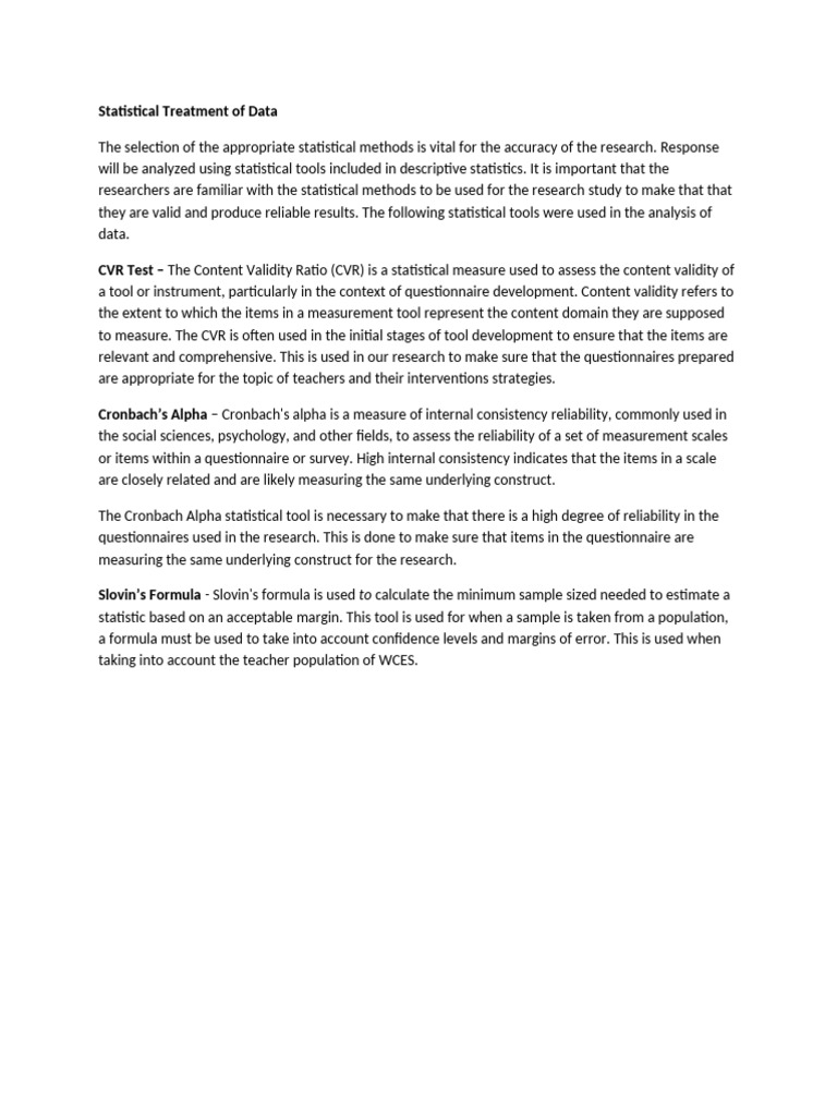 Statistical Treatment of Data | PDF