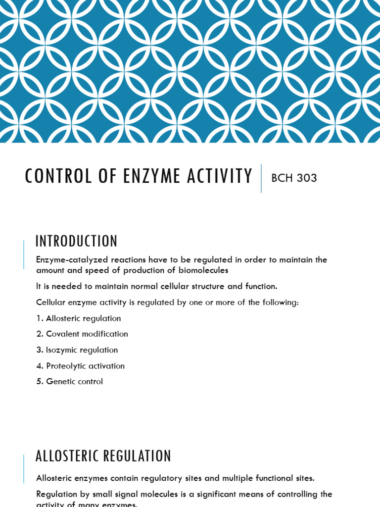Enzyme Activity Regulation Methods | PDF | Operon | Self-Improvement