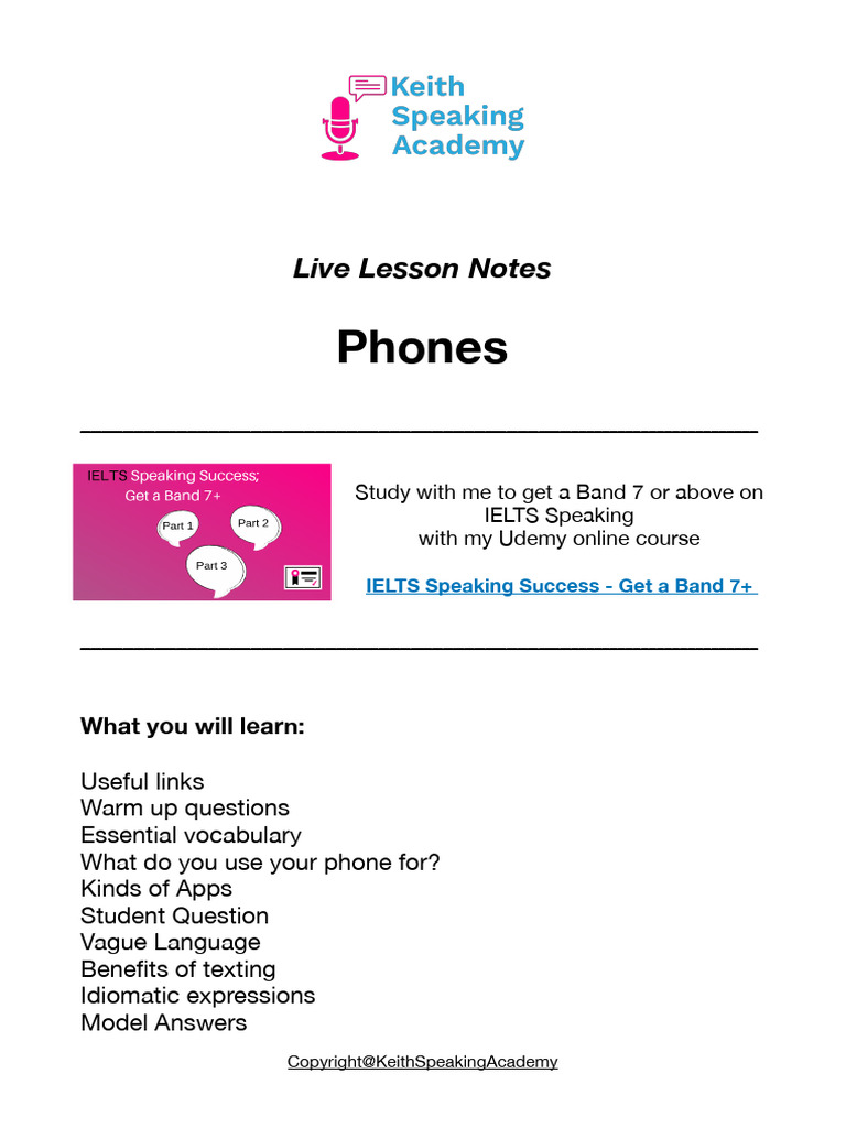 Phones - Lesson Notes | PDF