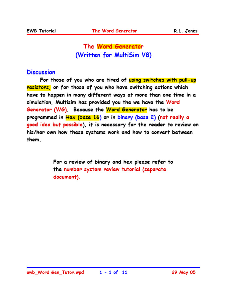 Multisim_Word Gen_Tutor | PDF