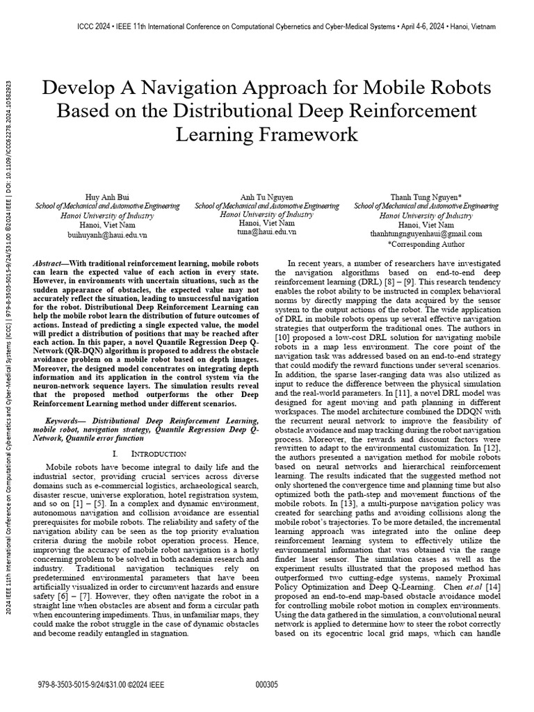 Develop A Navigation Approach For Mobile Robots Based On The Distributional Deep Reinforcement ...