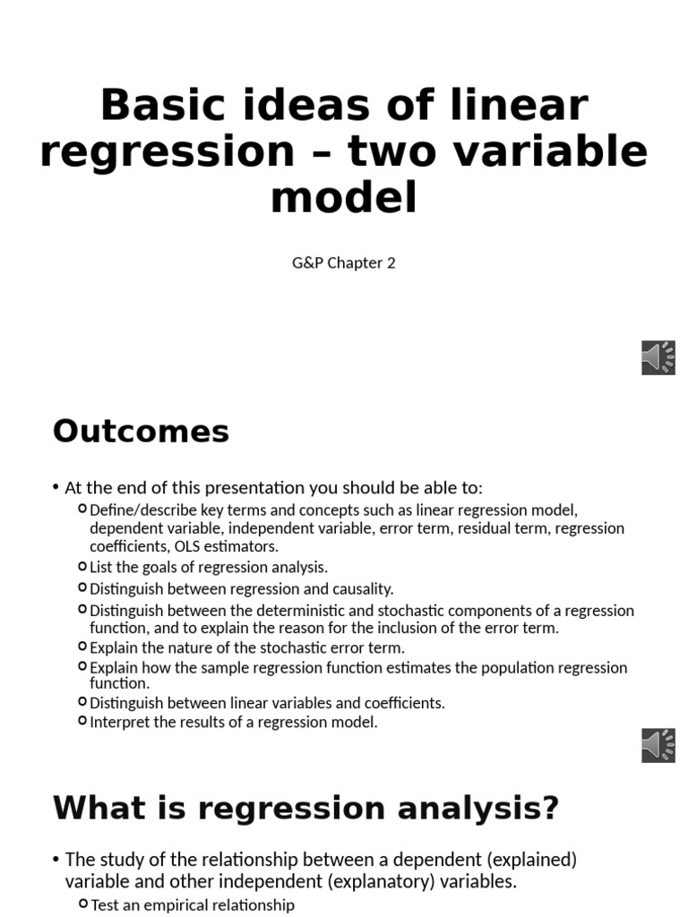 Topic 5 - Basic Ideas of Linear Regression - Two Variable Model | PDF