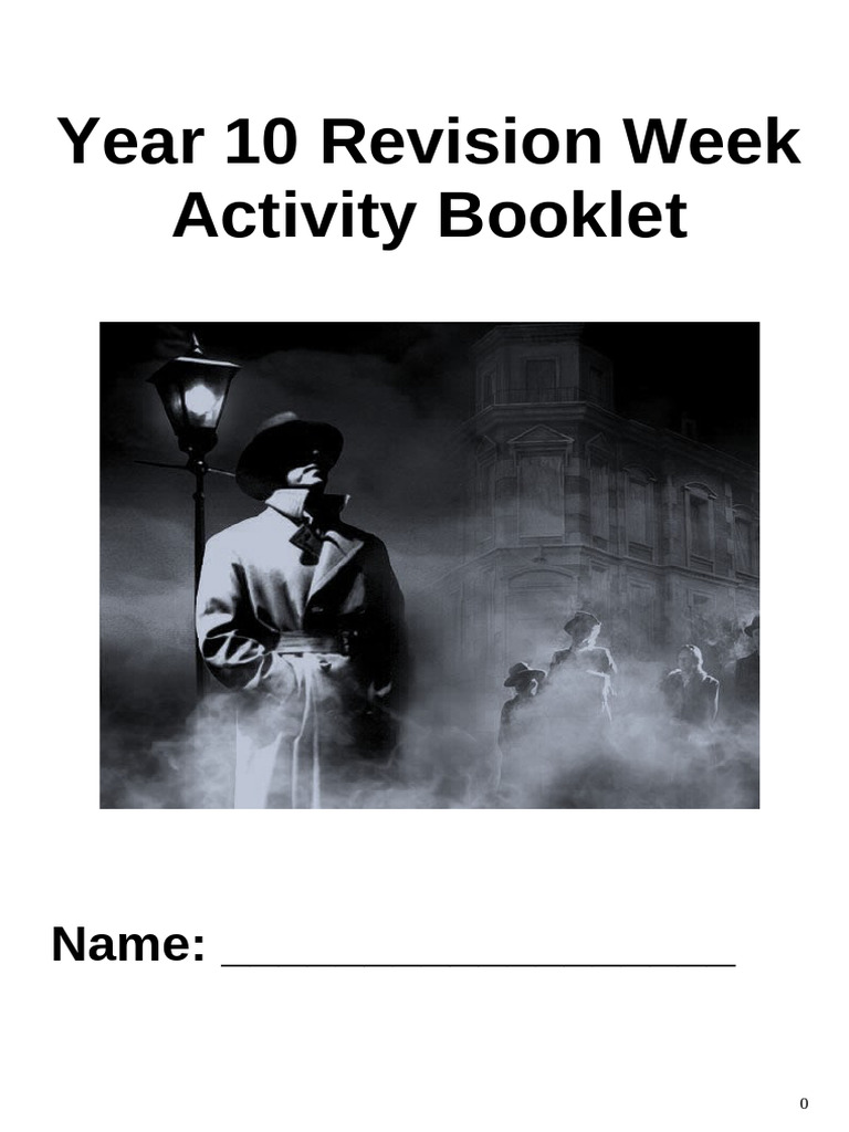 AIC Revision Week Activity Booklet | PDF