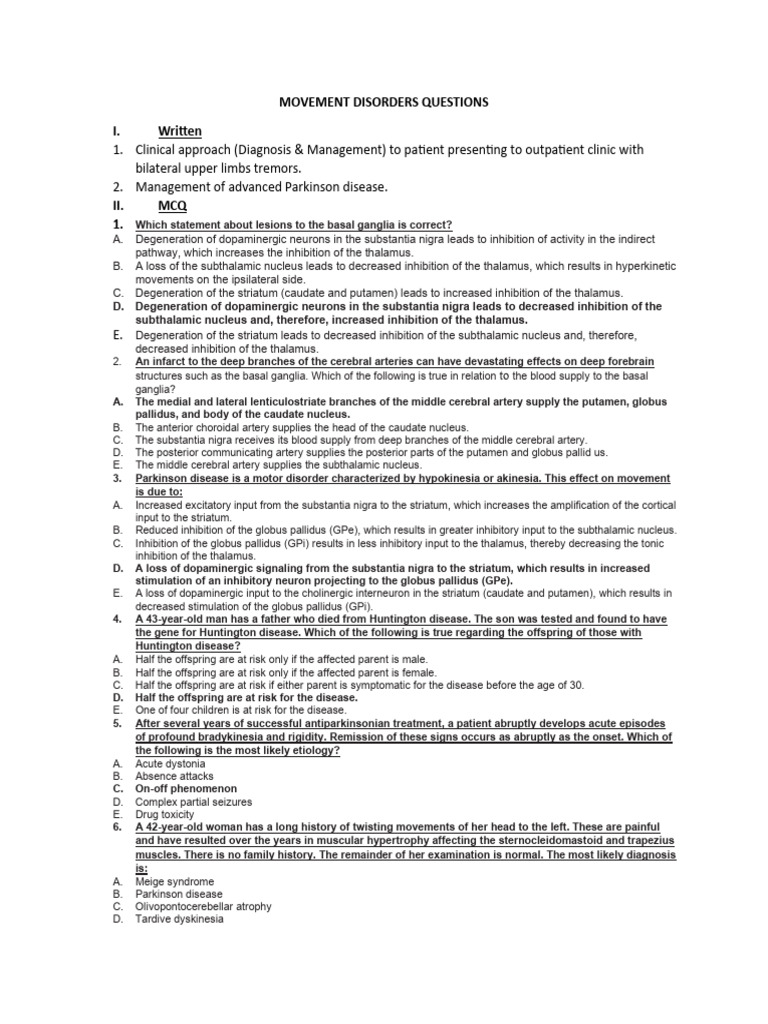Movement Disorders Q24 - 015236 | PDF