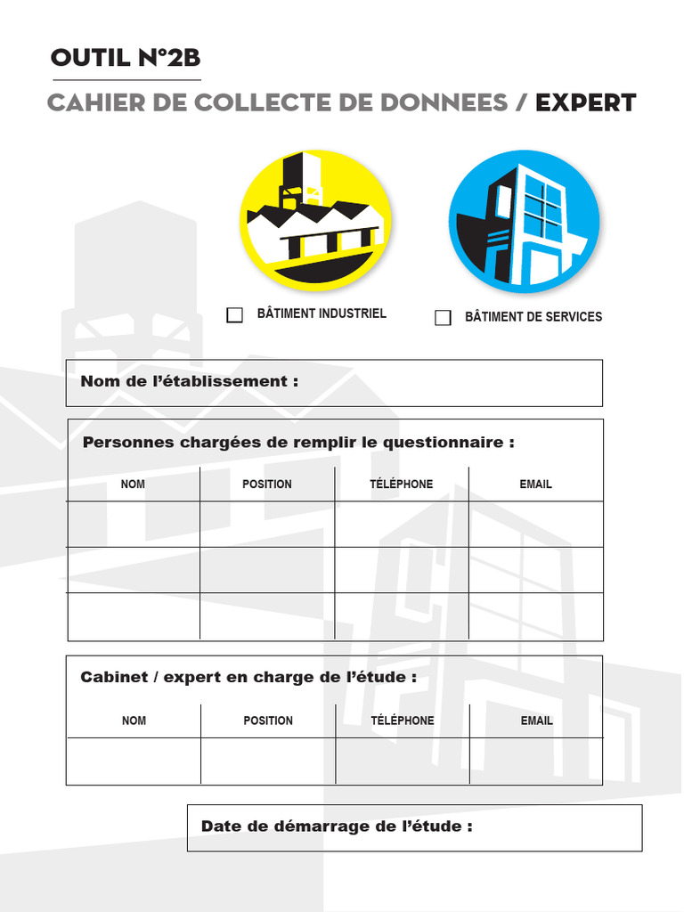 Kit Expert en Diagnostic Energétique - Outil 2b - Cahier Collecte ...