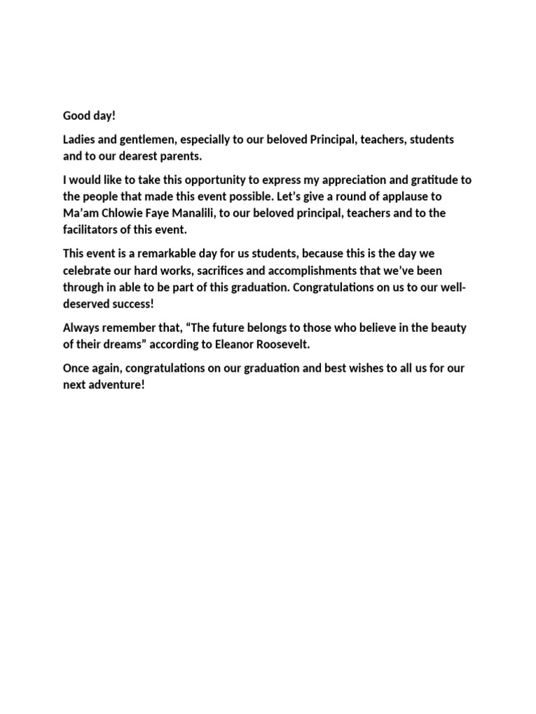 English Opening Remarks | PDF