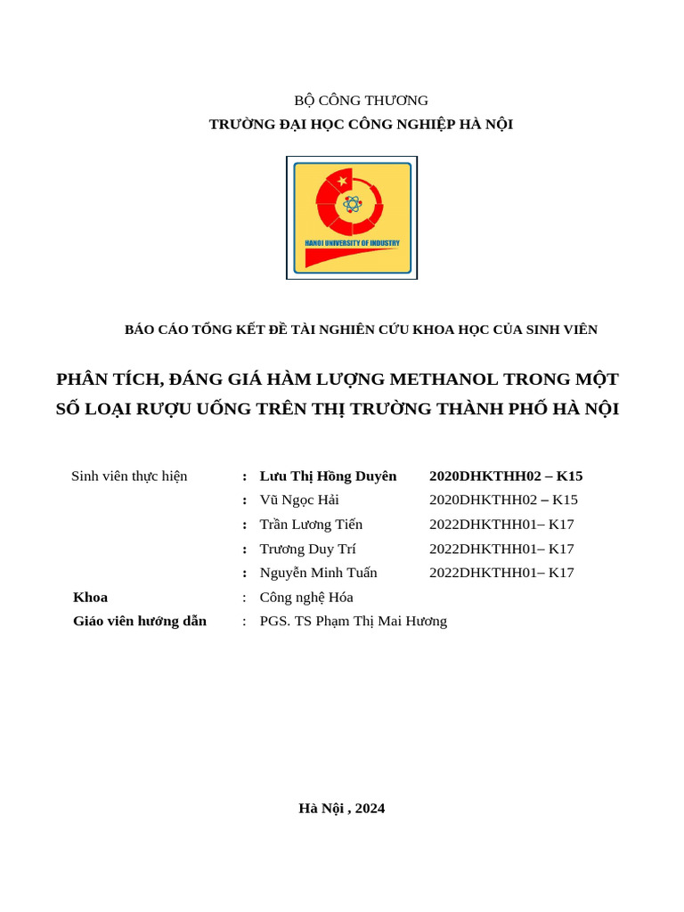 Báo cáo NCKH 2023-2024 (cuối) | PDF
