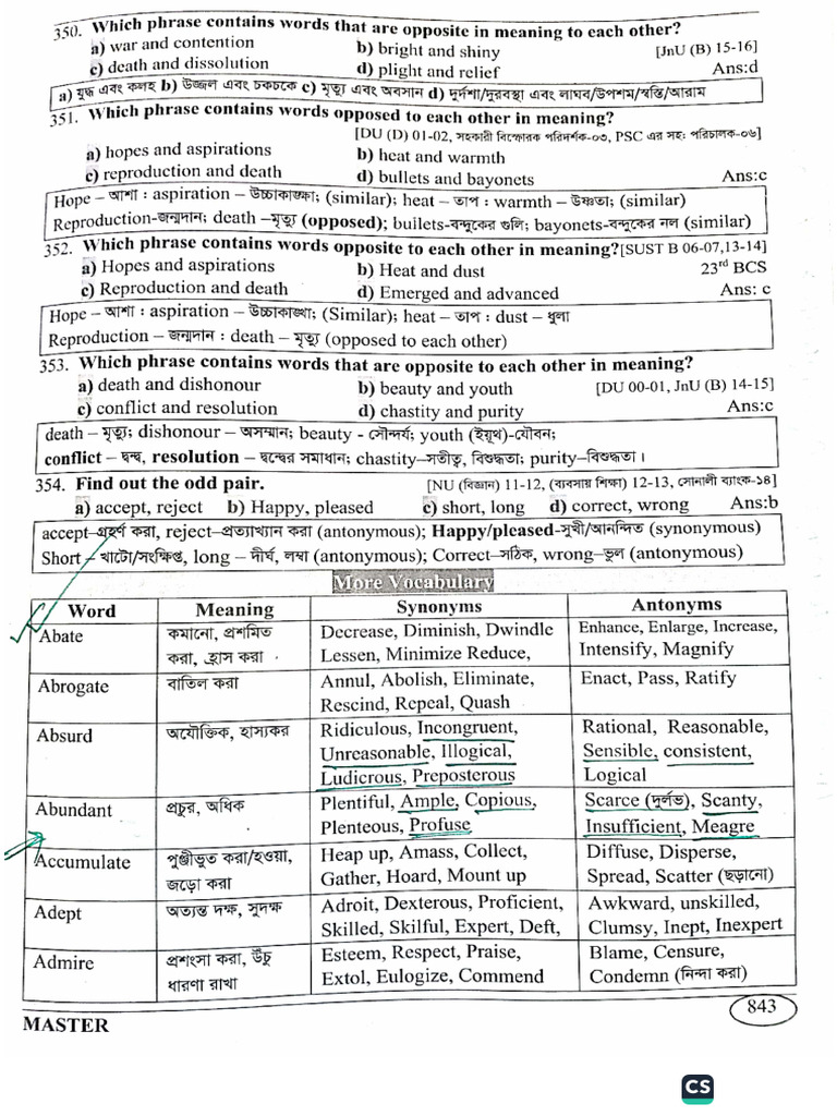 Vocabulary MASTER | PDF