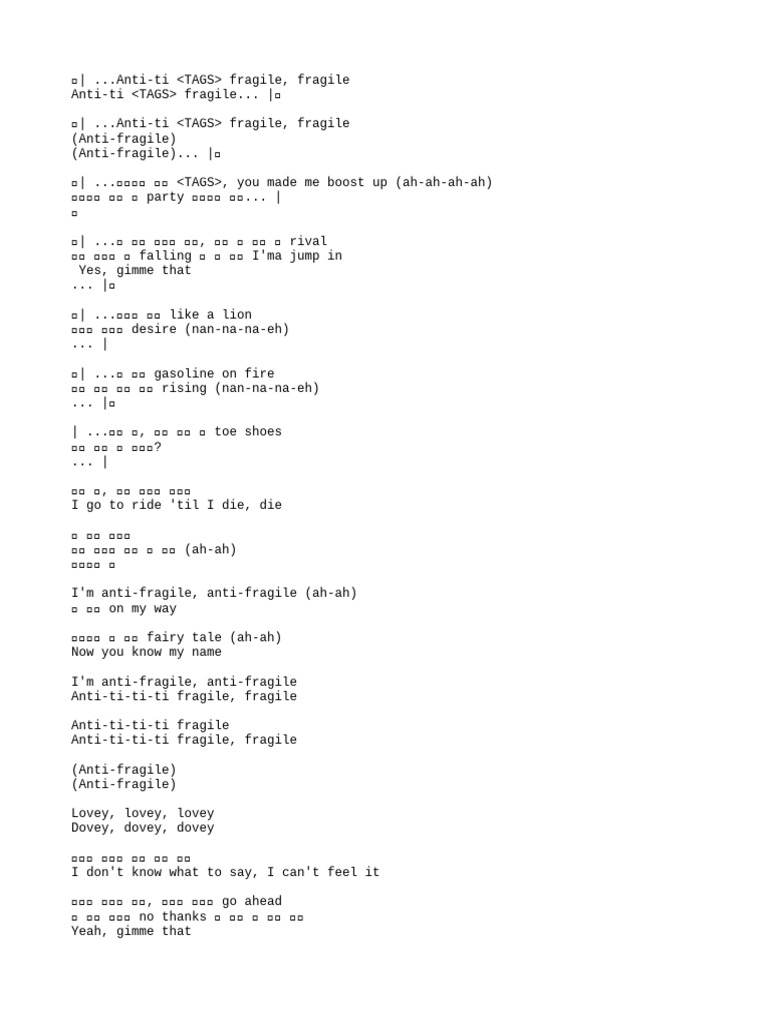 Antifragile Lyrics | PDF