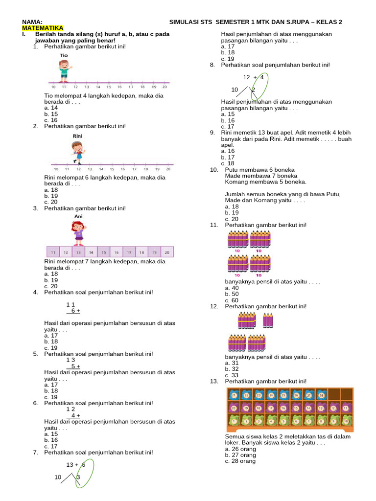 STS SMT 1 - MTK & S.RUPA KELAS 2 | PDF