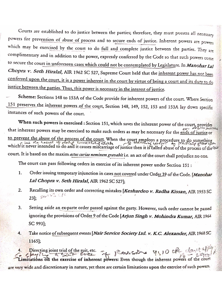 CPC Inherent Powers | PDF