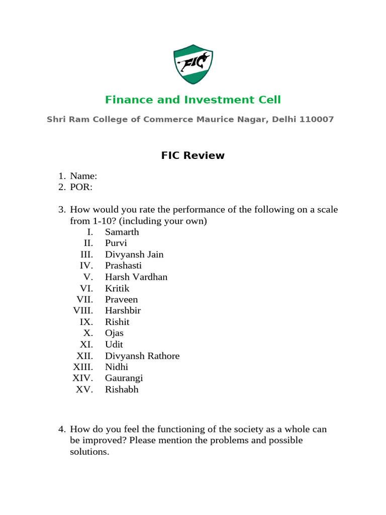 FIC Review | PDF
