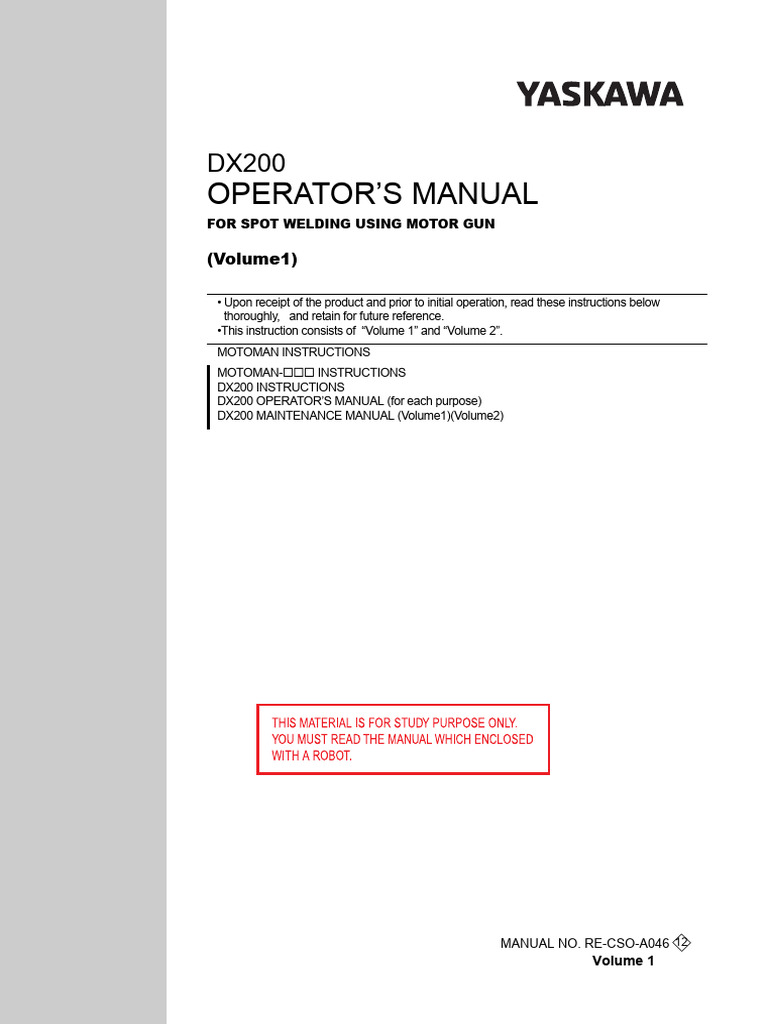 DX200 Operator's Manual | PDF