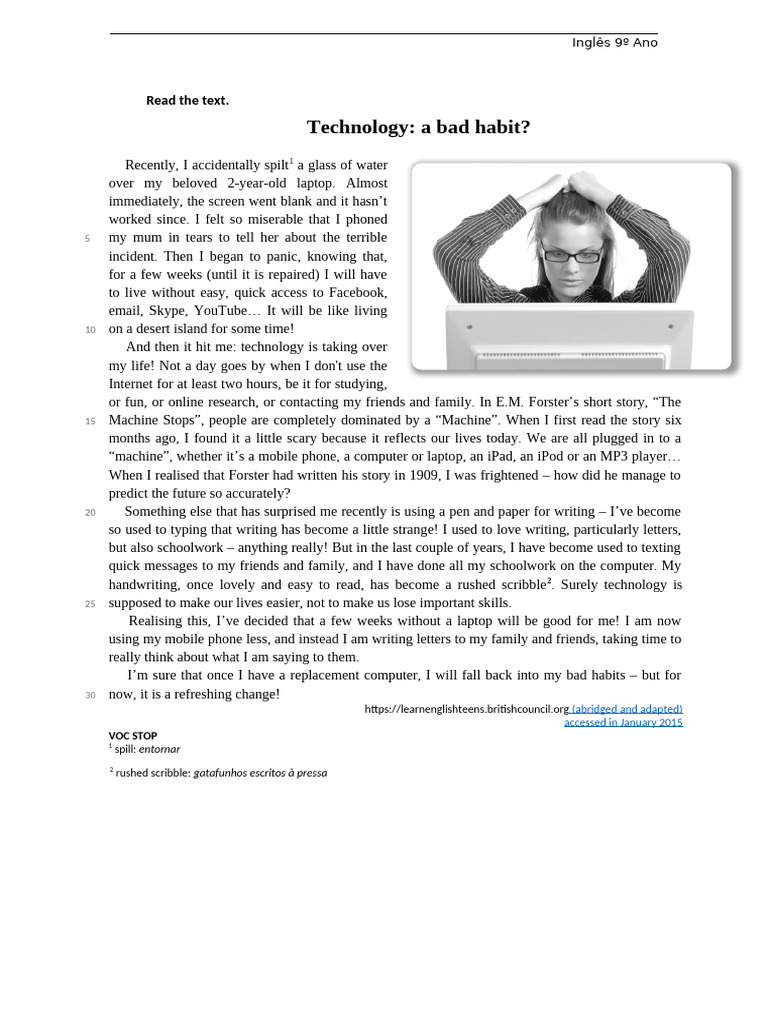 Test - Teens and Technology | PDF