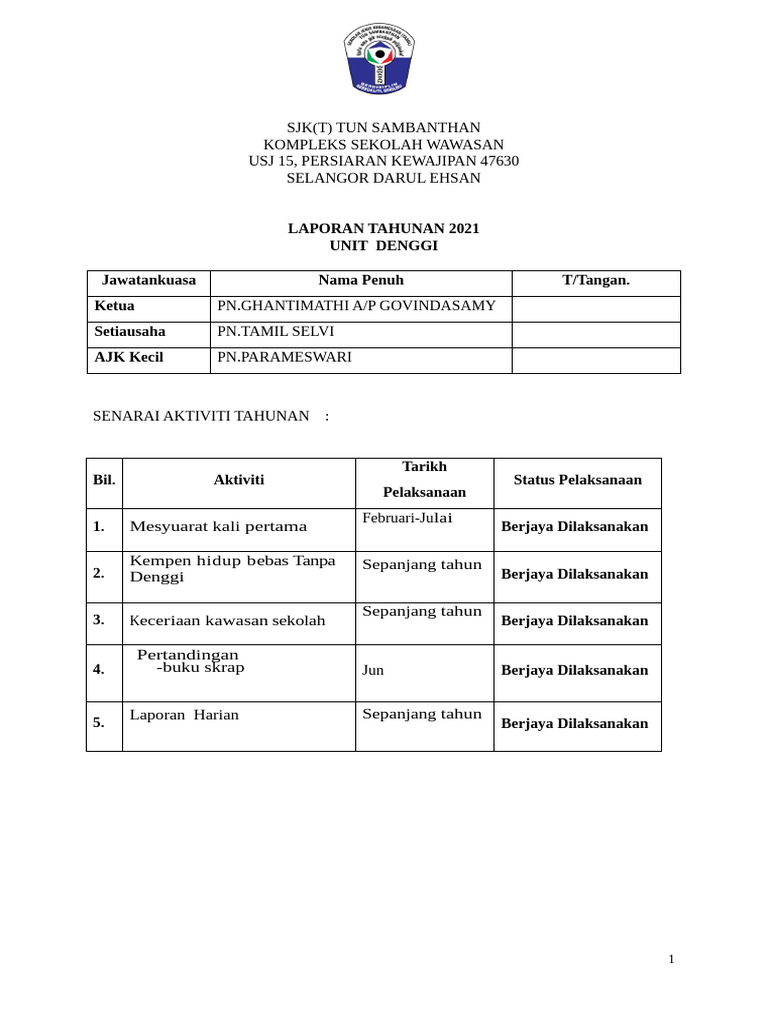 LAPORAN TAHUNAN (HEM) 2021 | PDF