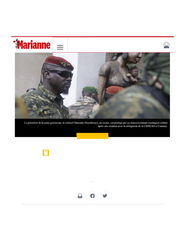 Guinée Conakry Mamadi Doumbouya, Putschiste, Autocrate Et Petit | PDF