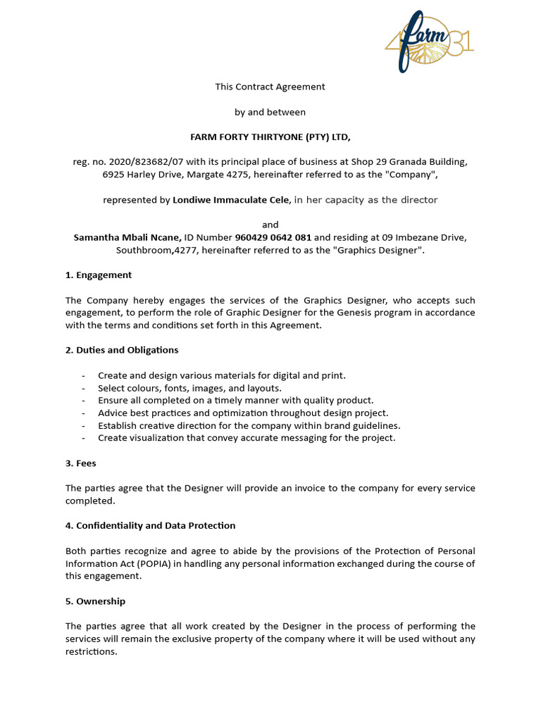 Contract Agreement Graphics | PDF
