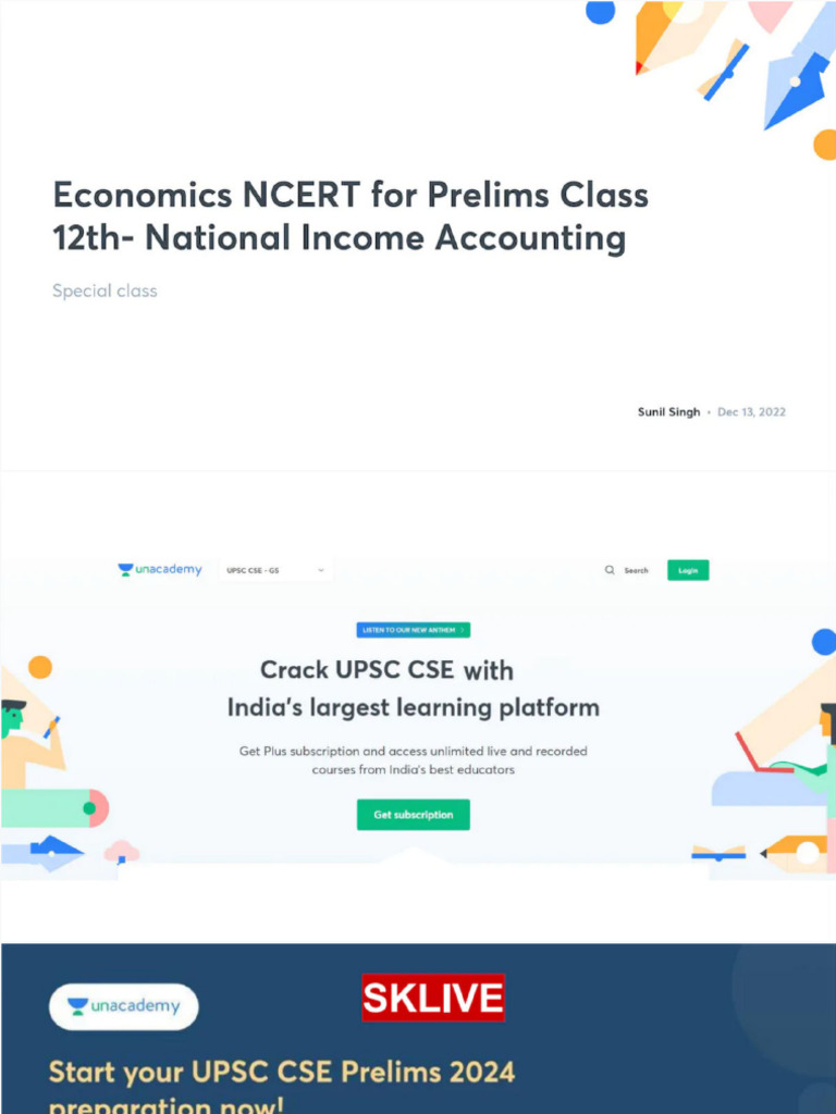Economics NCERT For Prelims Class 12th National Income Accounting No ...