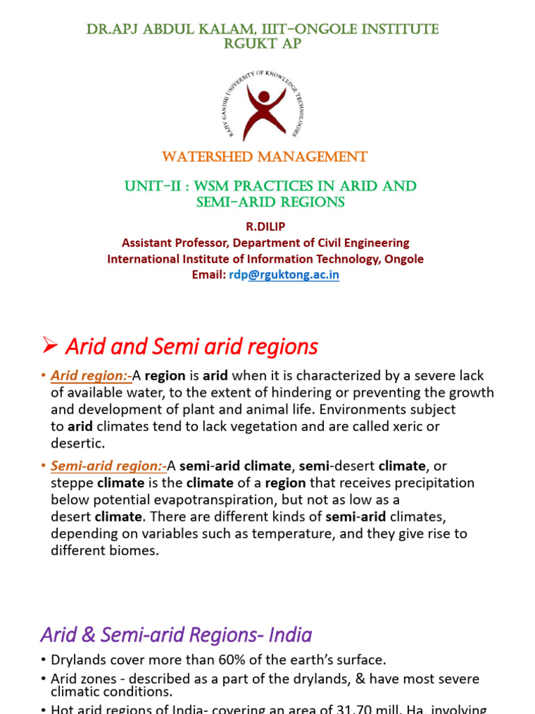 2.5 WSM Practices in Arid Regions | PDF
