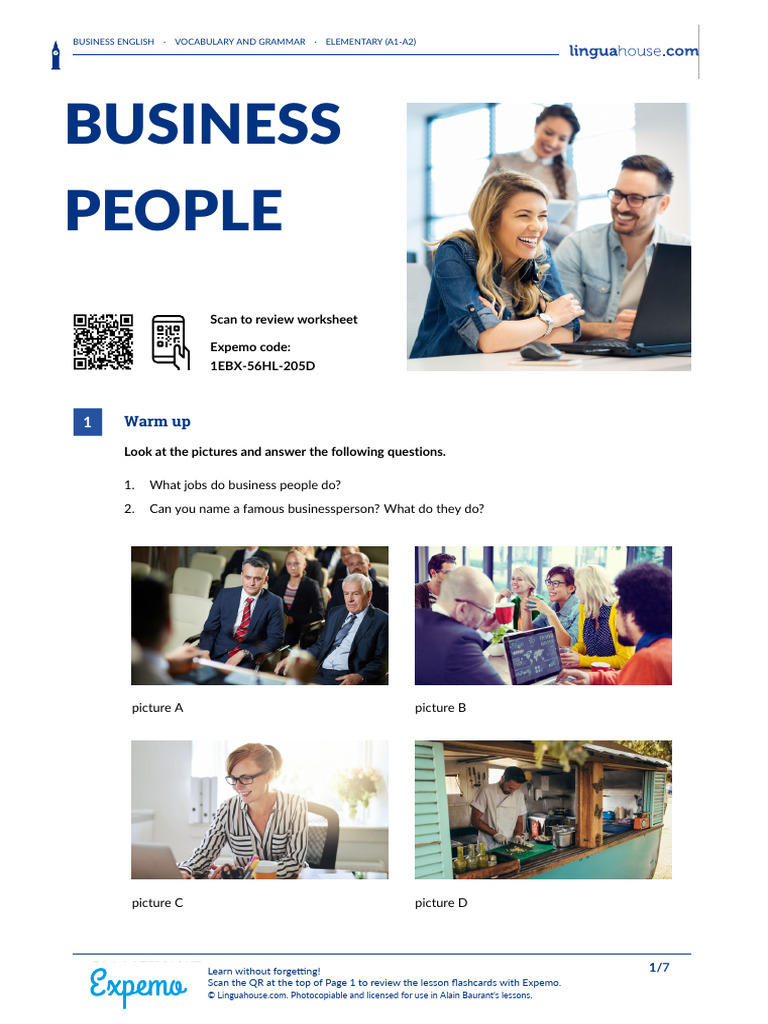 Business People British English Student A1 A2 | PDF