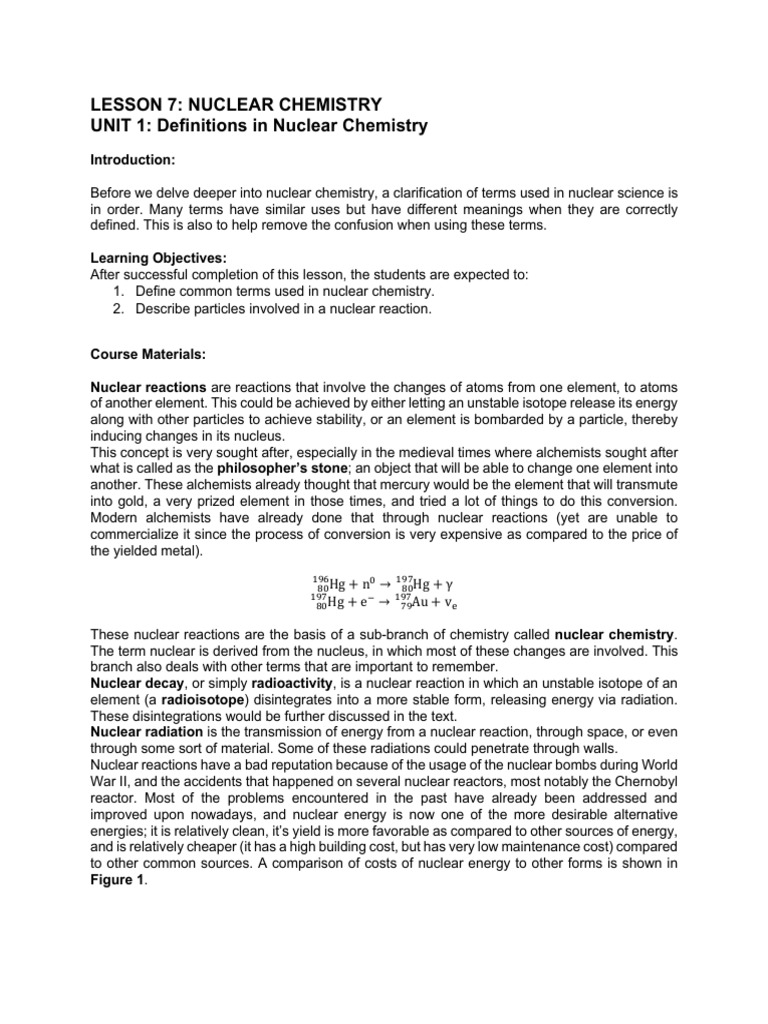 Nuclear Chemistry | PDF
