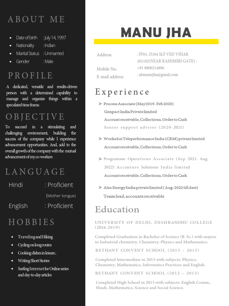 Manu Resume 2024 | PDF