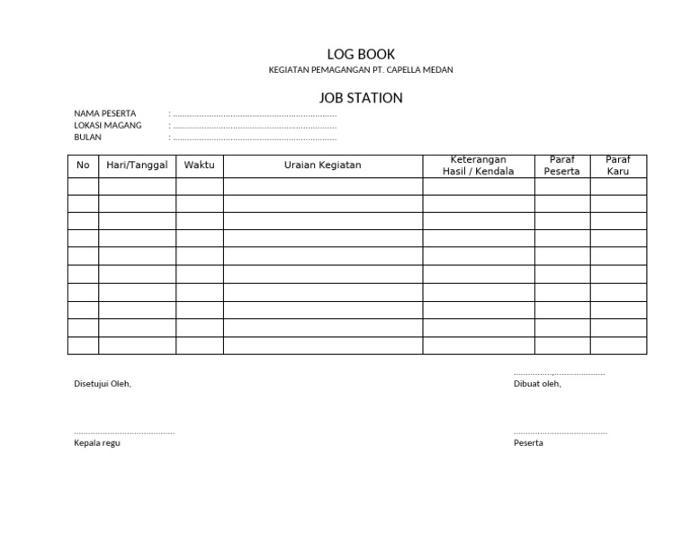 LOG BOOK FORM | PDF