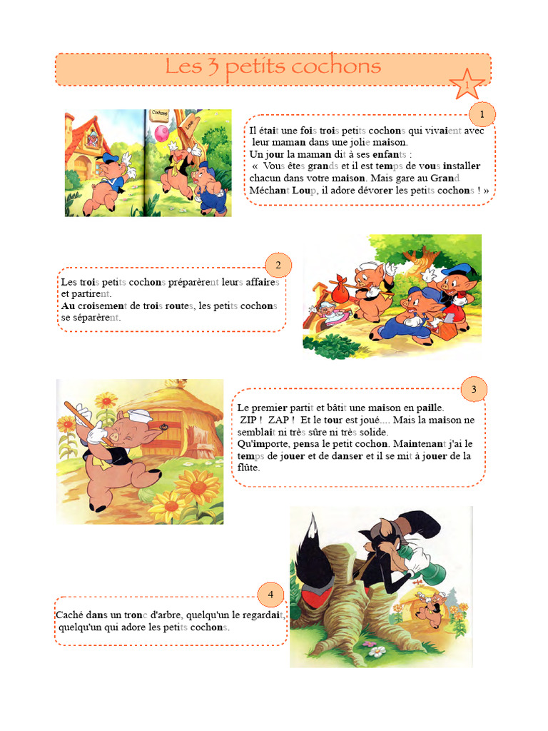 Tapuscrit Les 3 Petits Cochons | PDF