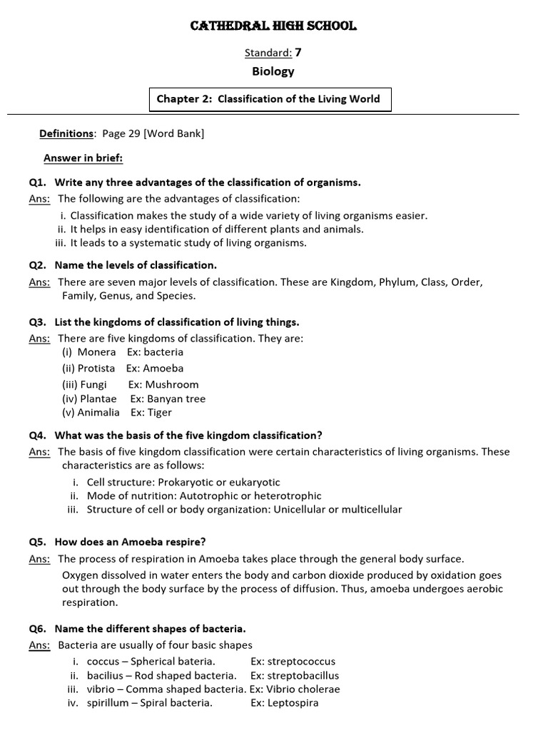 S7 - Classification of The Living World | PDF