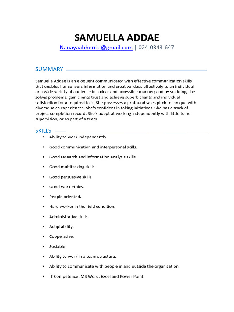 Ella CV | PDF
