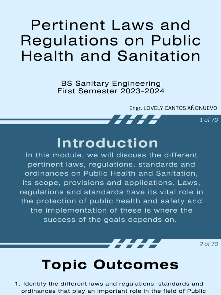 Pertinent Laws and Regulations On Public Health and Sanitation | PDF ...