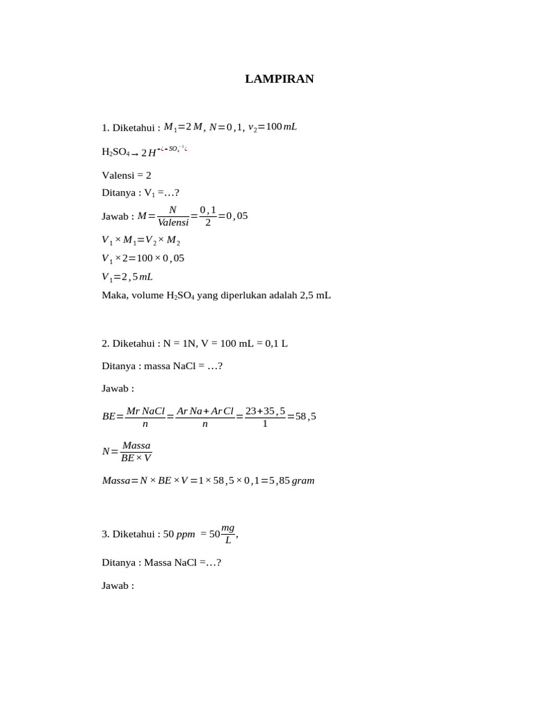 Lampiran Perhitungan Acara 2 | PDF