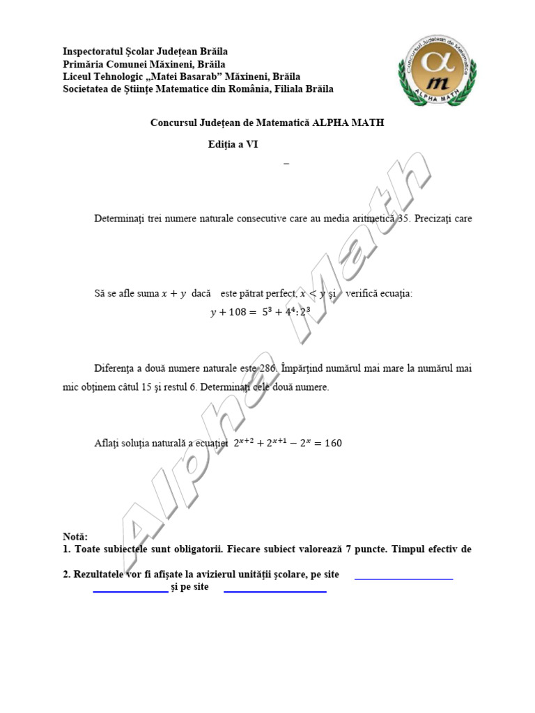 Alpha Math 2017 | PDF