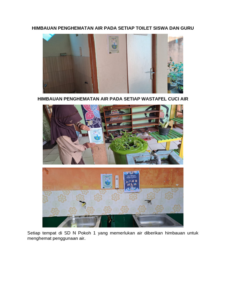 Himbauan Penghematan Air Pada Setiap Toilet Siswa Dan Guru | PDF