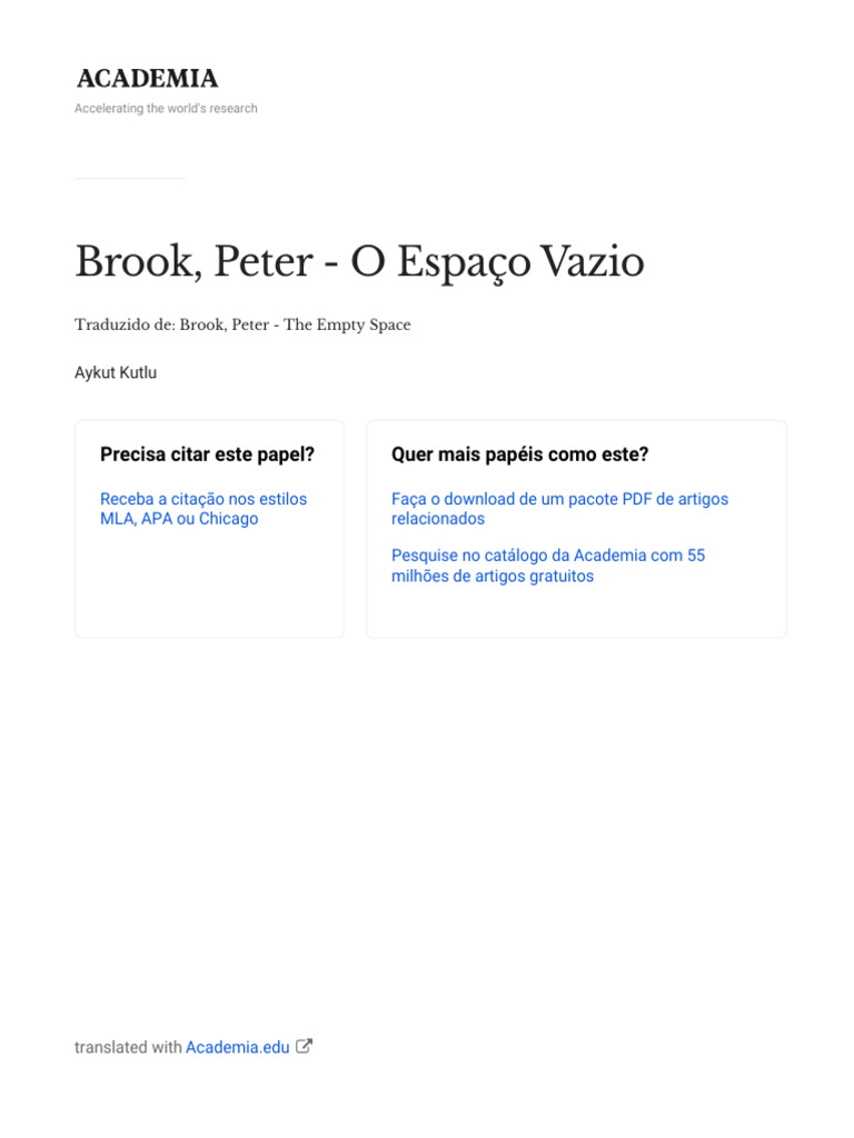 Brook Peter - The Empty Space - pt | PDF