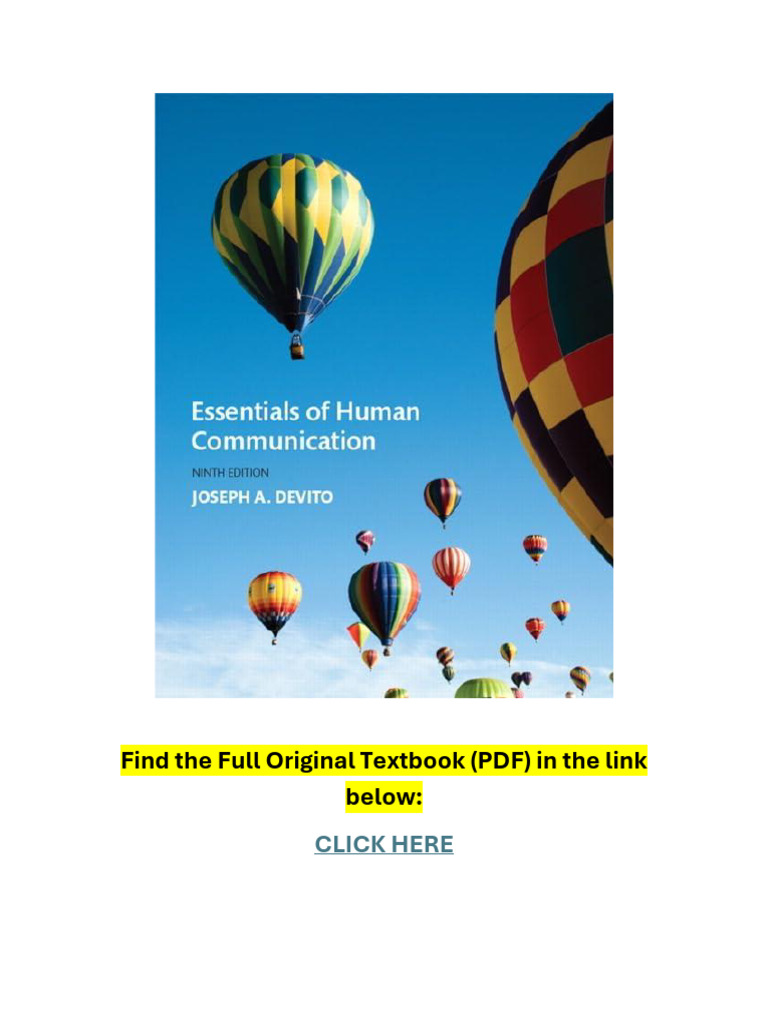 Essentials of Human Communication 9th Edition | PDF | Interpersonal Communication | Nonverbal ...