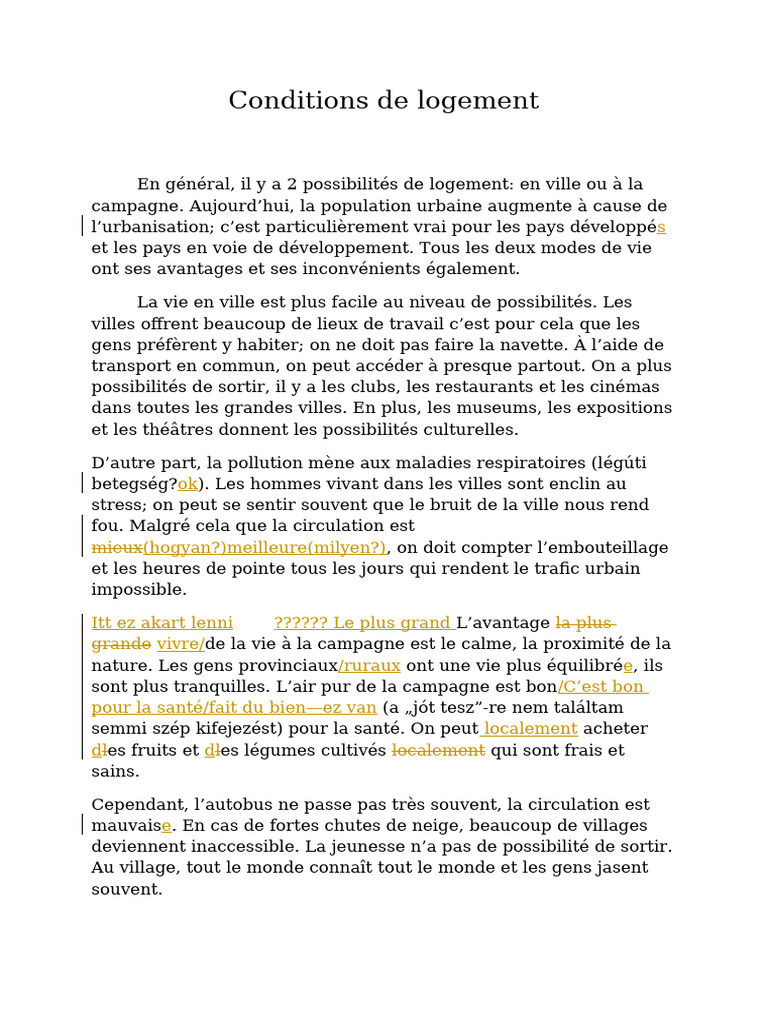 Conditions de Logement | PDF