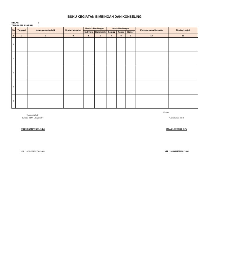 Buku Kegiatan Bimbingan Dan Konseling | PDF