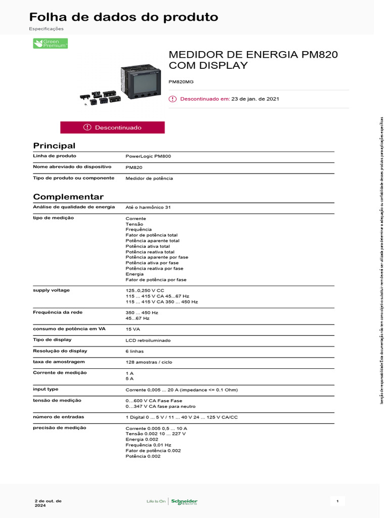 Schneider Electric - PM800 - PM820MG | PDF