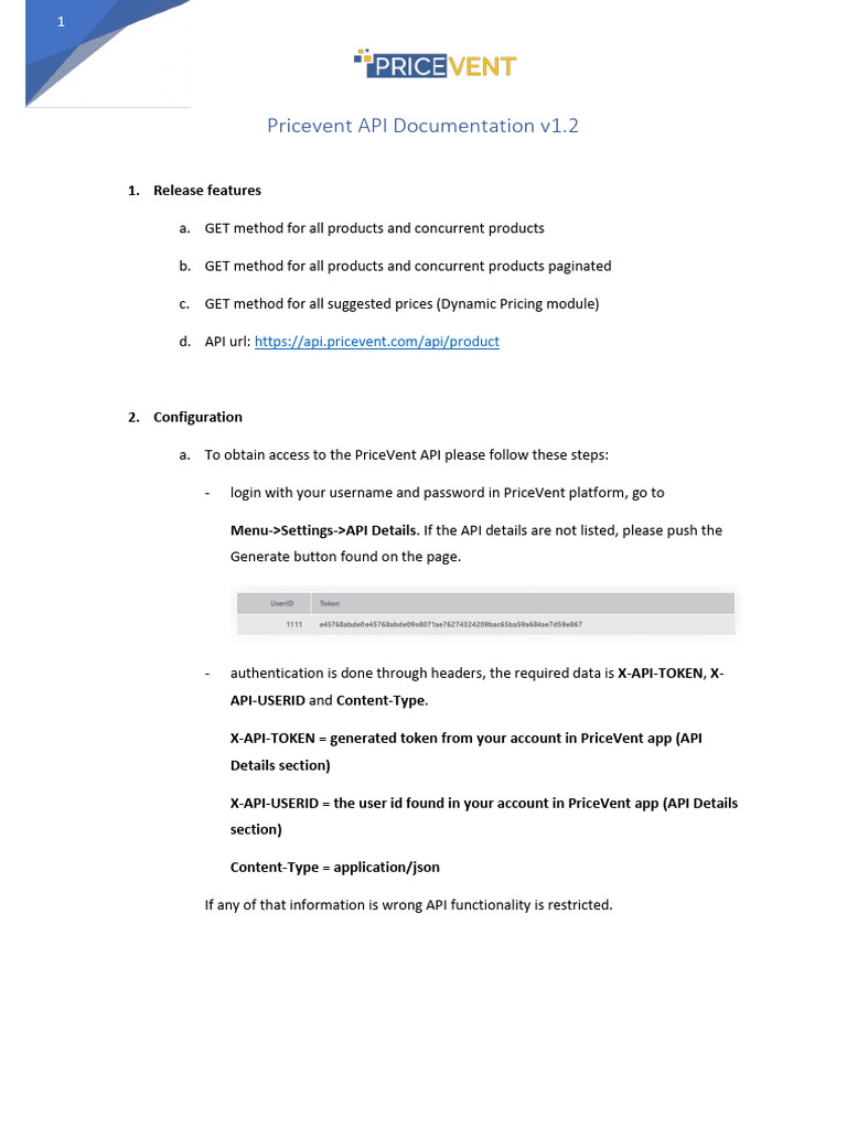API Pricevent Documentation | PDF | Php | Software Engineering