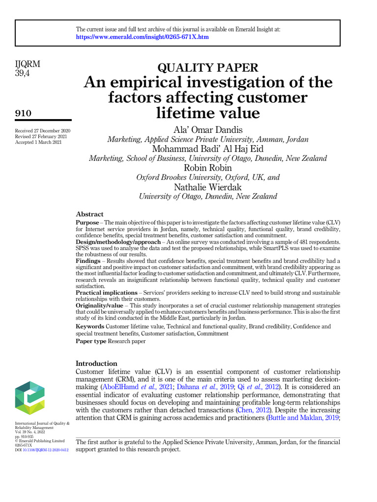 factors affecting CLV | PDF