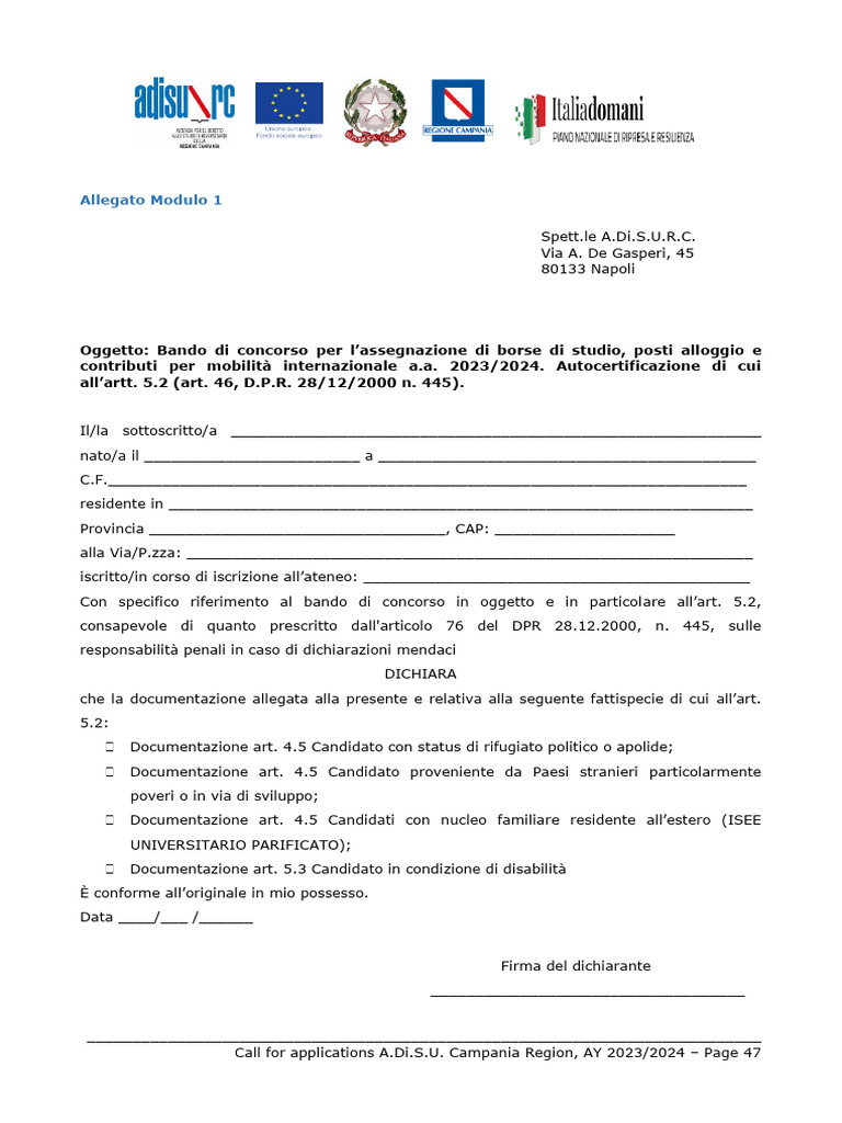 Adisurc Application Form 2023-2024 | PDF