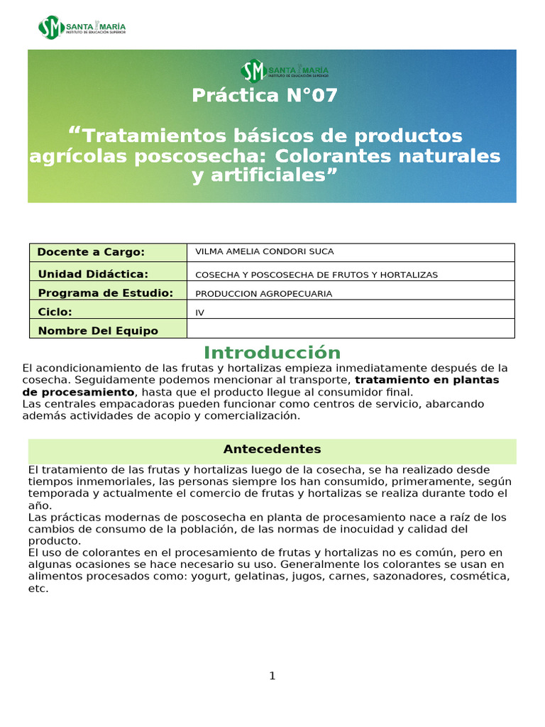 Guia Práctica 7 Cosecha Poscosecha | PDF