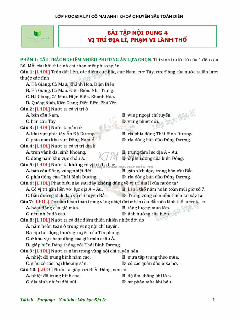 Logo BT4 Vi Tri Dia Li - Pham Li Lanh Tho | PDF